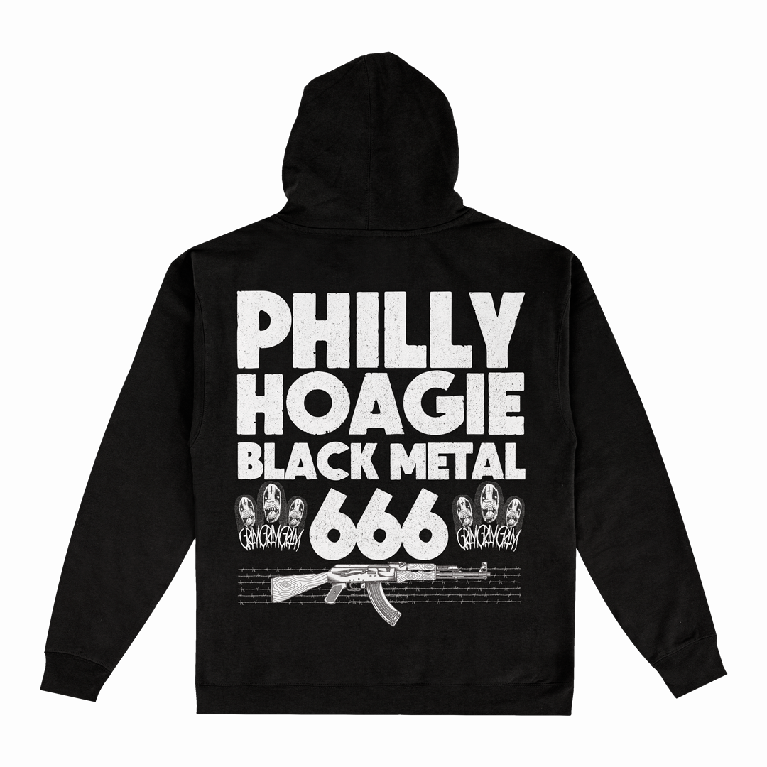 PHILLY HOAGIE BLACK METAL PULLOVER HOODIE – GRIMGRIMGRIM