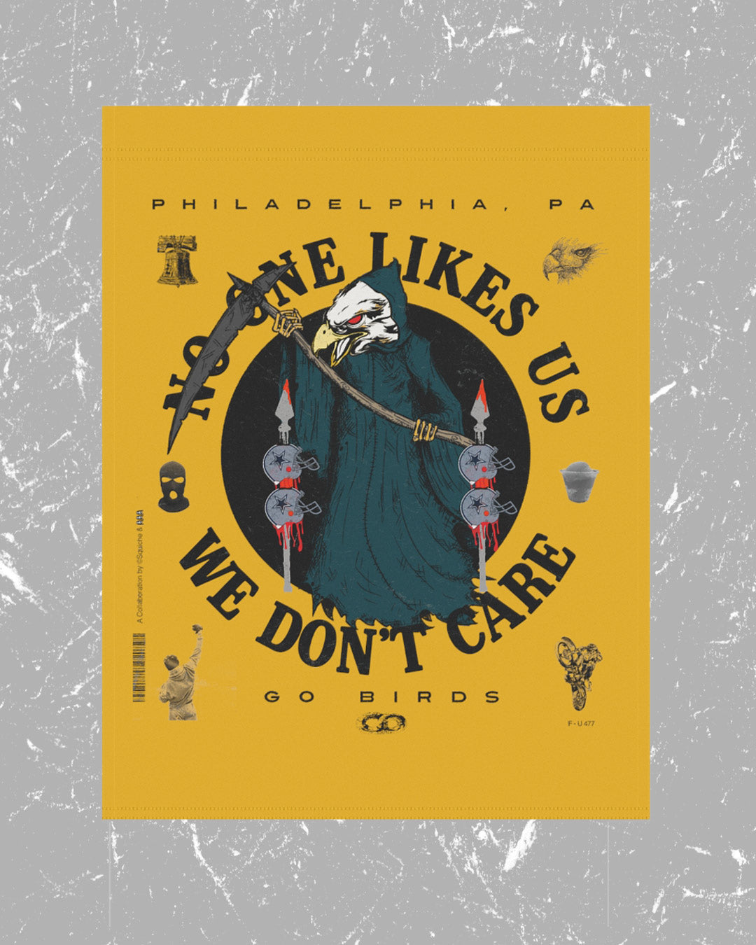 SQUICHE X GRIMGRIMGRIM NO ONE LIKES US WE DONT CARE FLAG